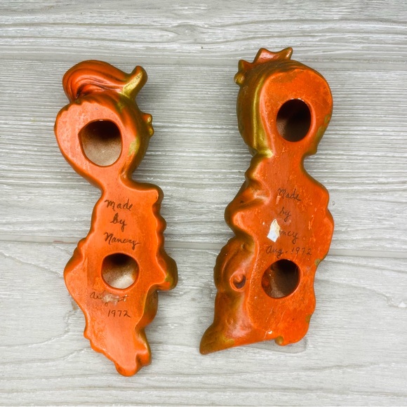 Vintage | Accents | Vintage 972 Ceramic Chalk Wear Gold Tone Mermaid ...